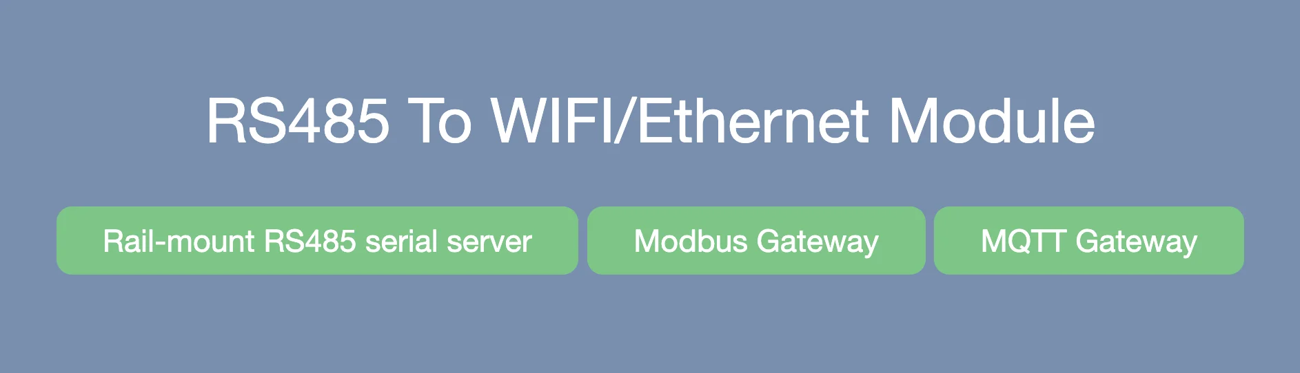 Rail-mount Serial Server - RS485 to Wifi/ethernet Module