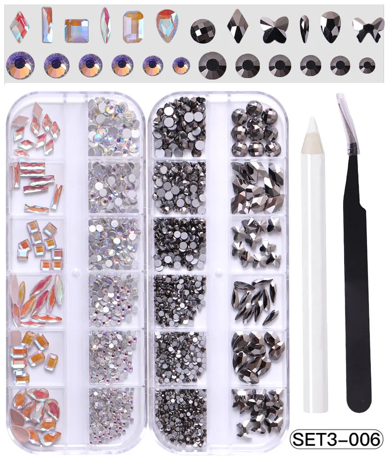 R99 Nail Rhinestone Set Flat Back Glass Fancy Crystal Rhinestone ...