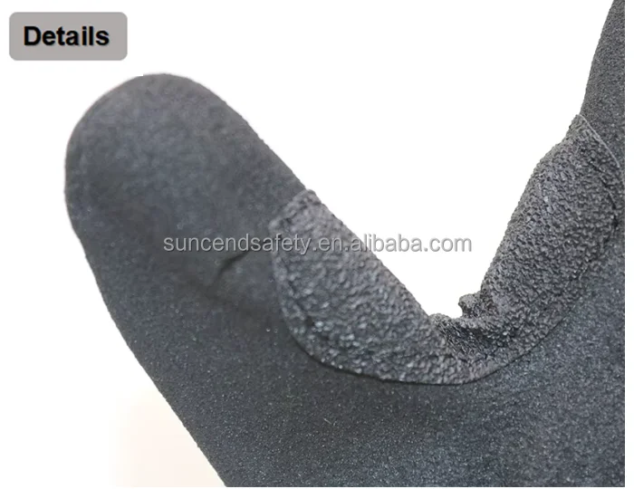 Suncend Safety A5 13 Gauge HPPE Nitrile Coated TPR Sandy Finished Cut Resistant A5 Safety Work ...