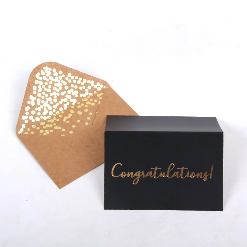 Brief Black White Message Card Graduation Promotion Party ...