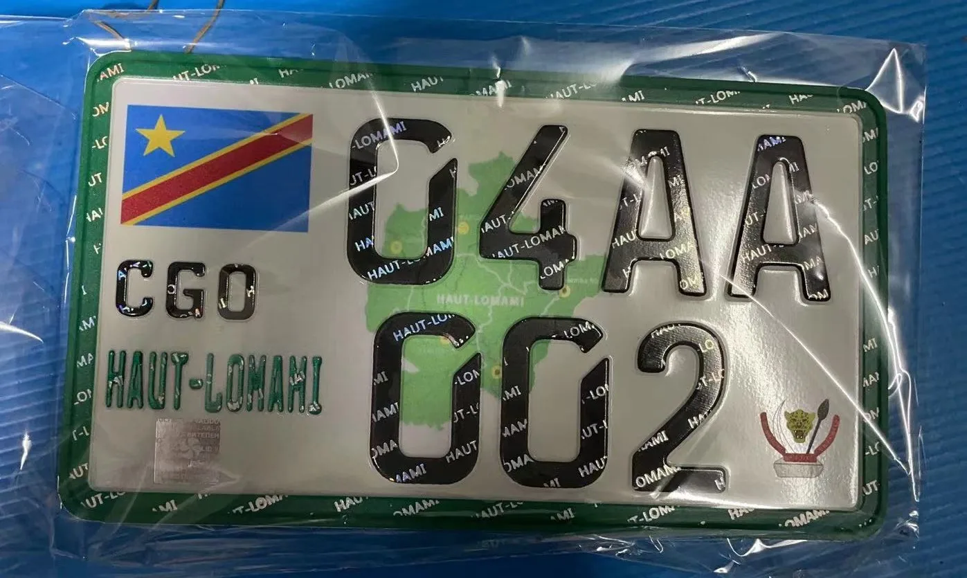 Ghana Customized Logo White Aluminum Reflective License Plate