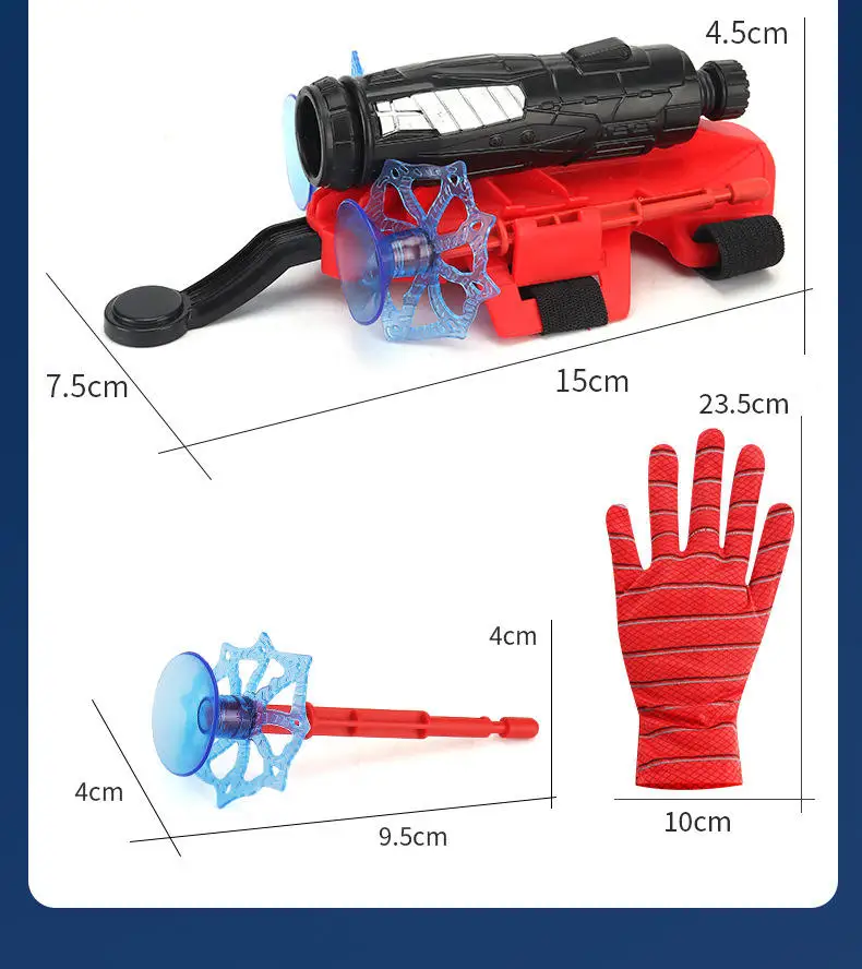 Spider Toys Plastic Cosplay Wall Attachable Sucker Costume Toys Shooter ...