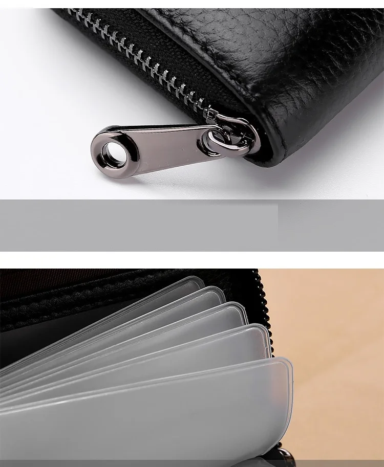 Tarjetero Cuero Negro Portatarjetas 20 Tarjetas Billetera Hombre RFID ...