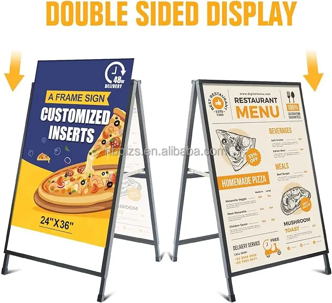 Double-sided 24x36" Black Sign Board - Modern & Versatile
