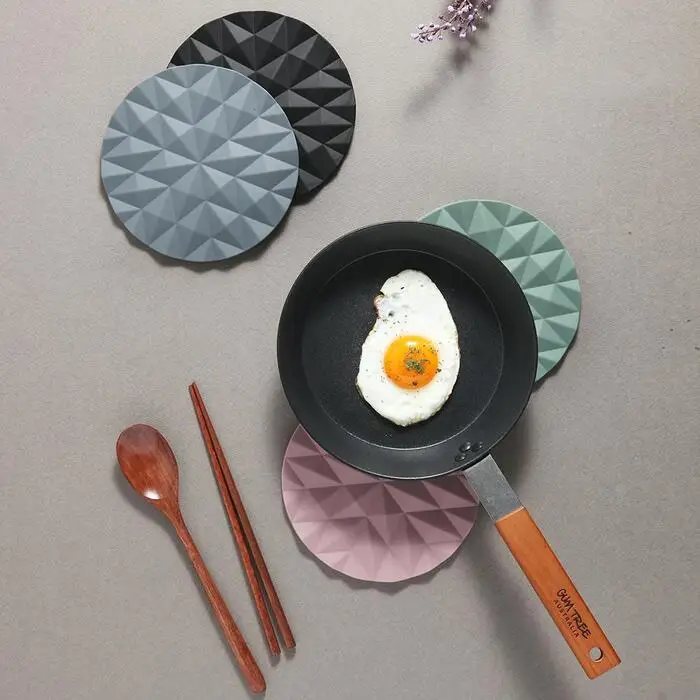 Wholesale Colored Silicone Round Heat Insulation Potholder Antislip Pan ...