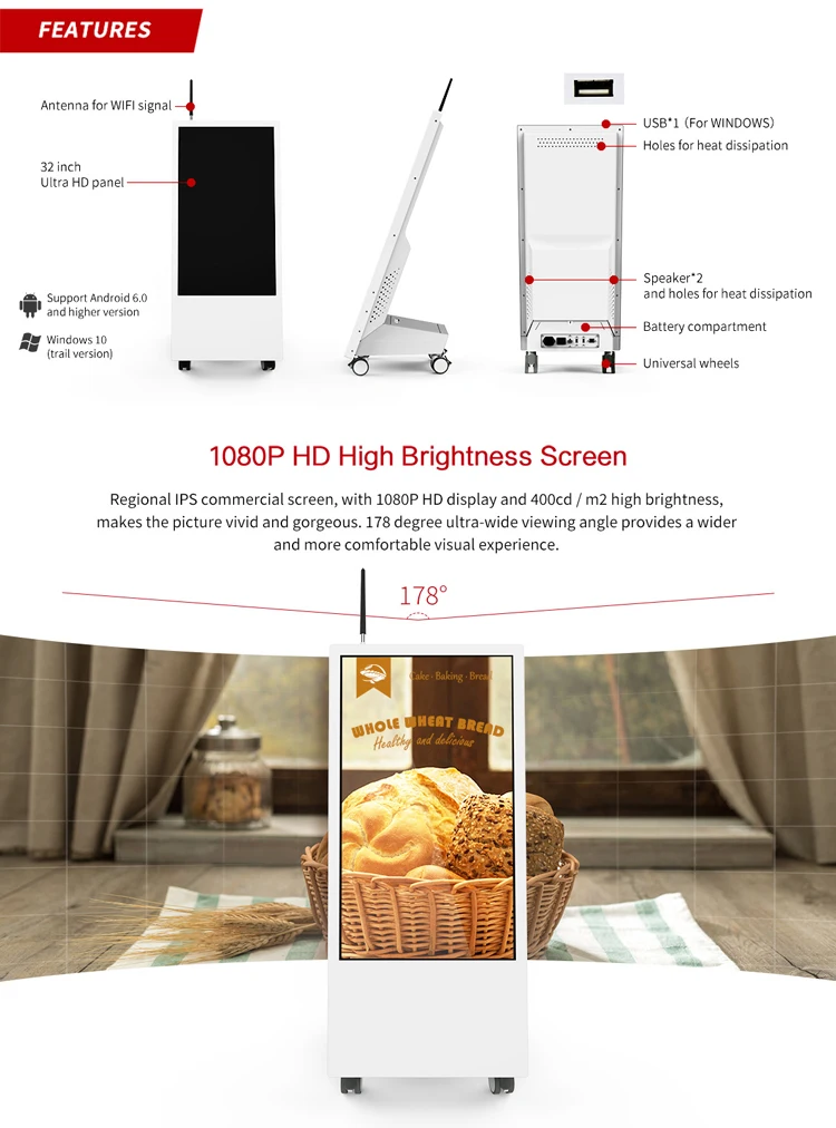 32 inch advertising equipment ad display Digital Signage