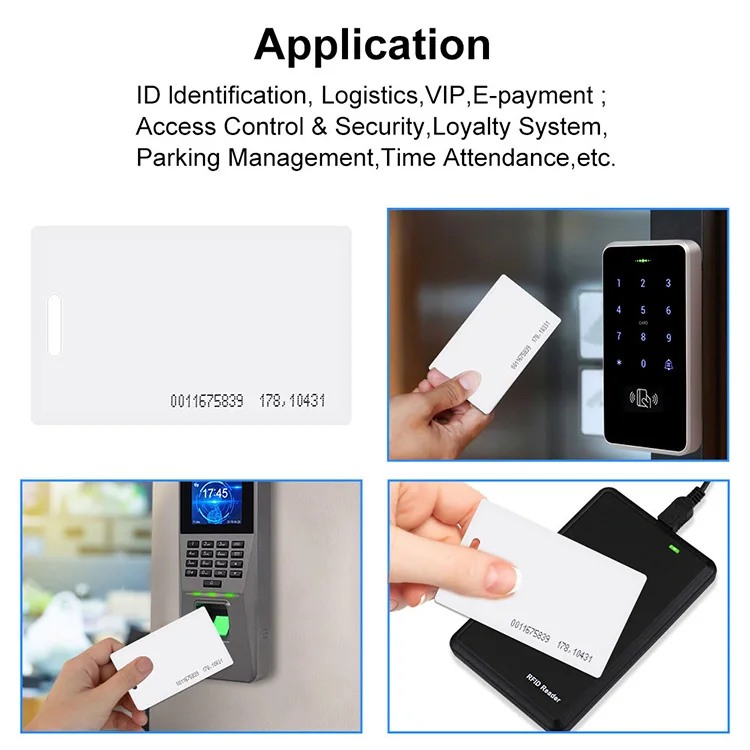 125khz Proximity Clamshell Rfid Card Em Id Card Tk4100 1.8mm Thickness Card For Access Control ...