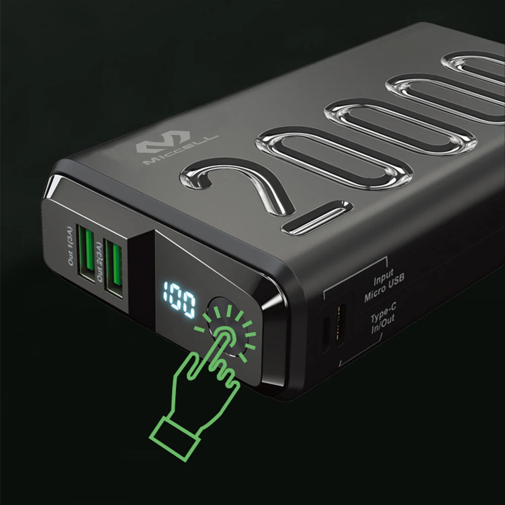 Miccell Unique Power Bank 10000mah 20000mah Power Banks Quick Charge ...