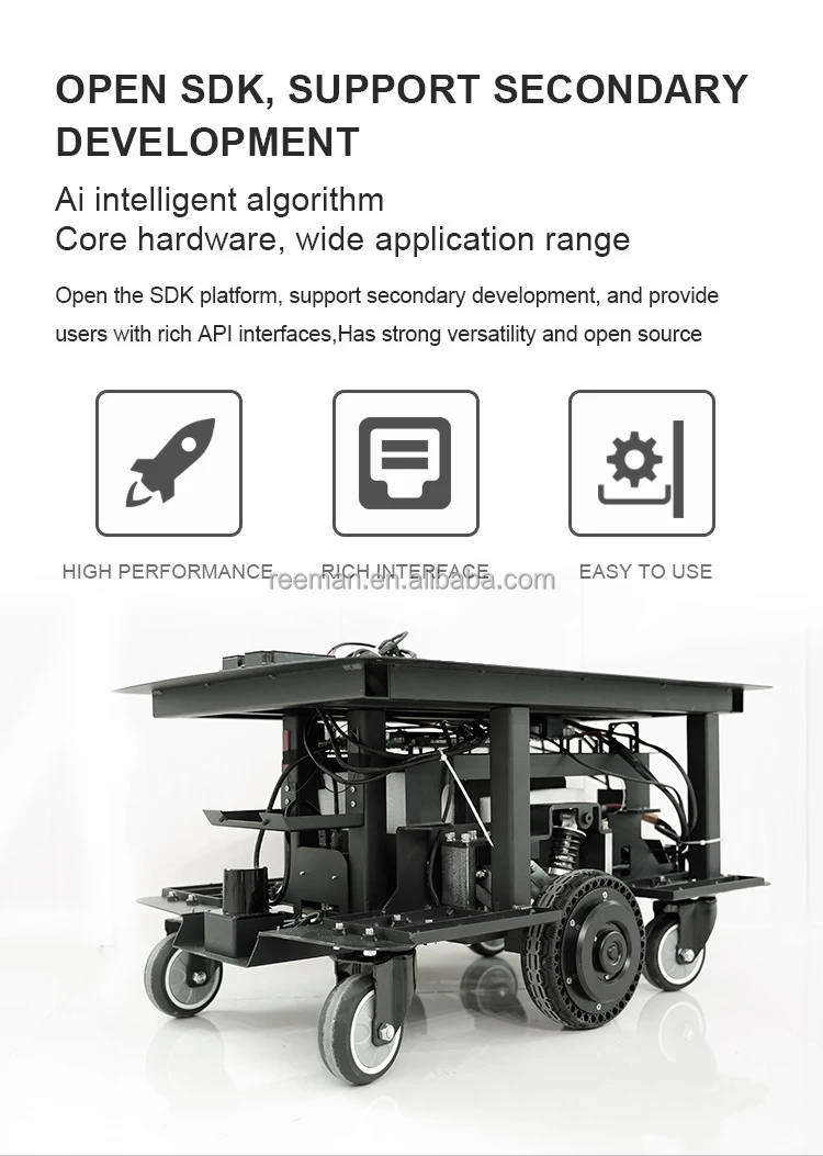 Delivery Service Wheel Wheeled Robot Base PLC Subway 50kg
