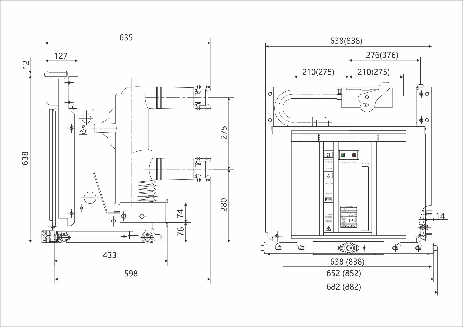 VCB Meaning - 12kv 24KV High Voltage Vacuum Circuit Breaker