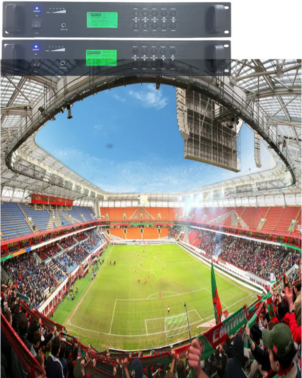 Public Address System 2U Power Amplifier Built-in IP/TCP/4G Network ...