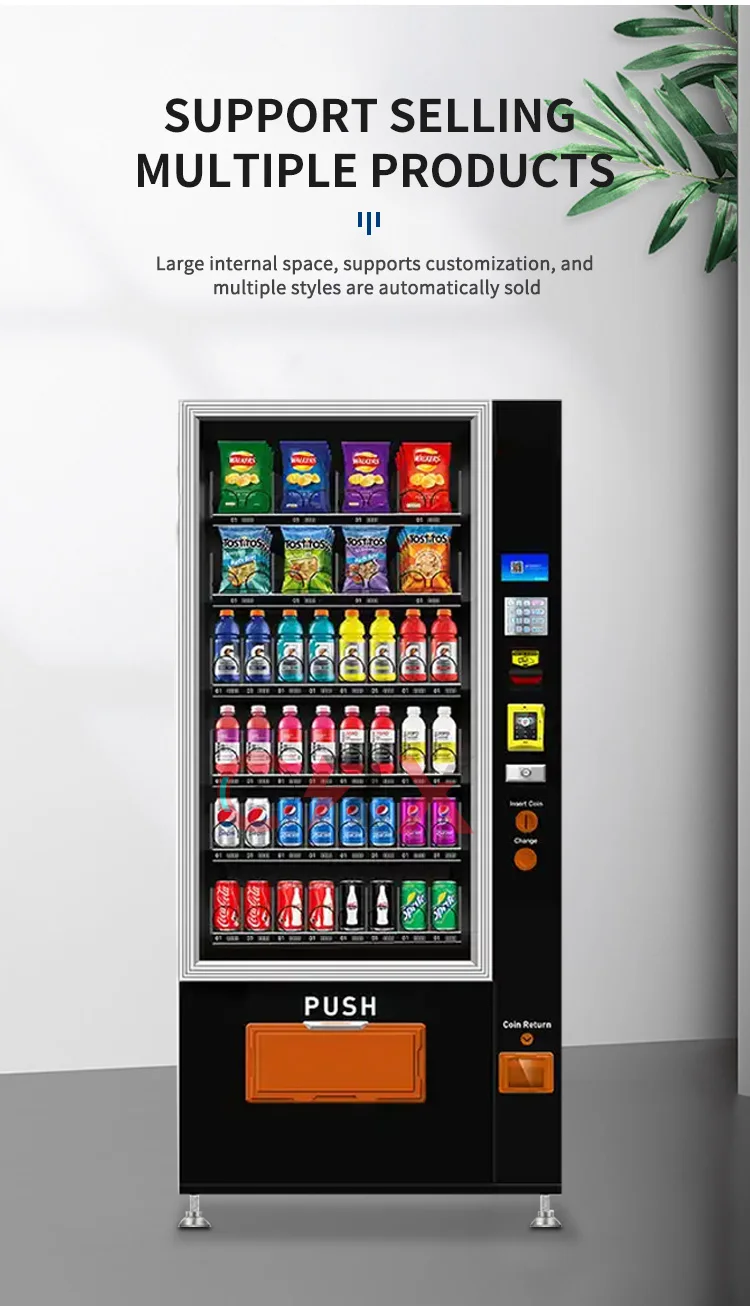 Customized Vending Machine Black Color Vending Machine for Snack and ...