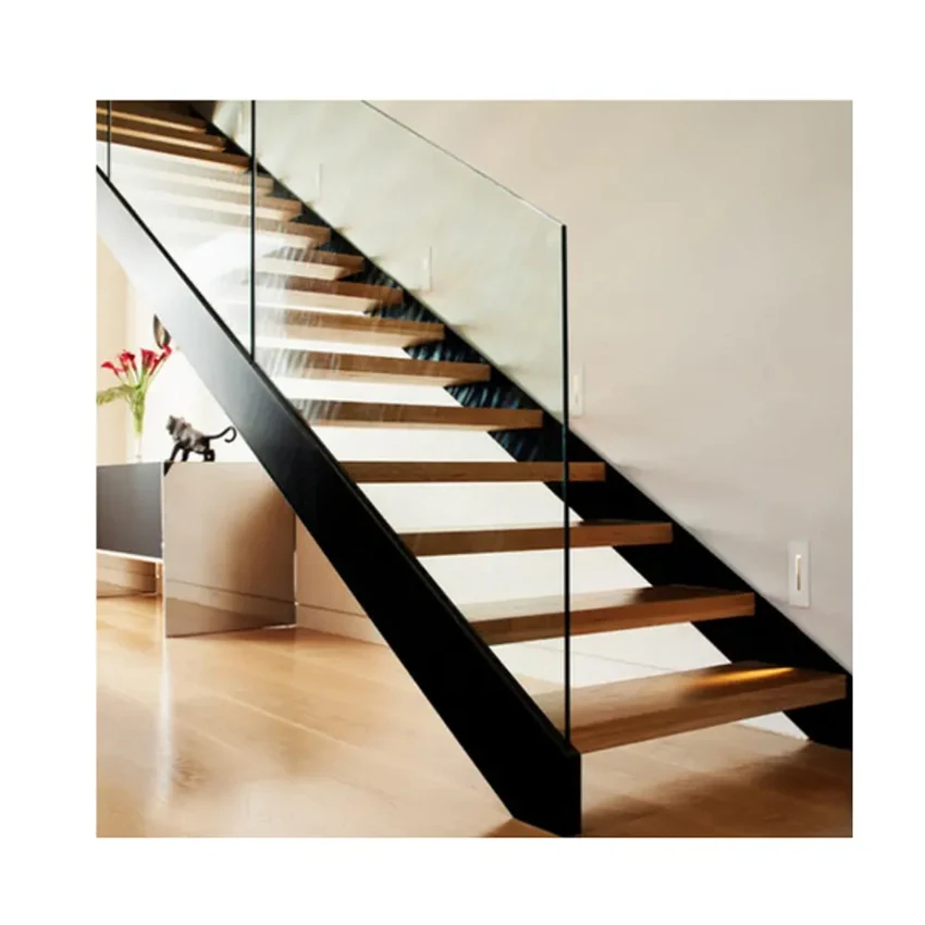 Australian Standard Mono Steel Stringer Stairs With 40mm Thick Oak Wood ...