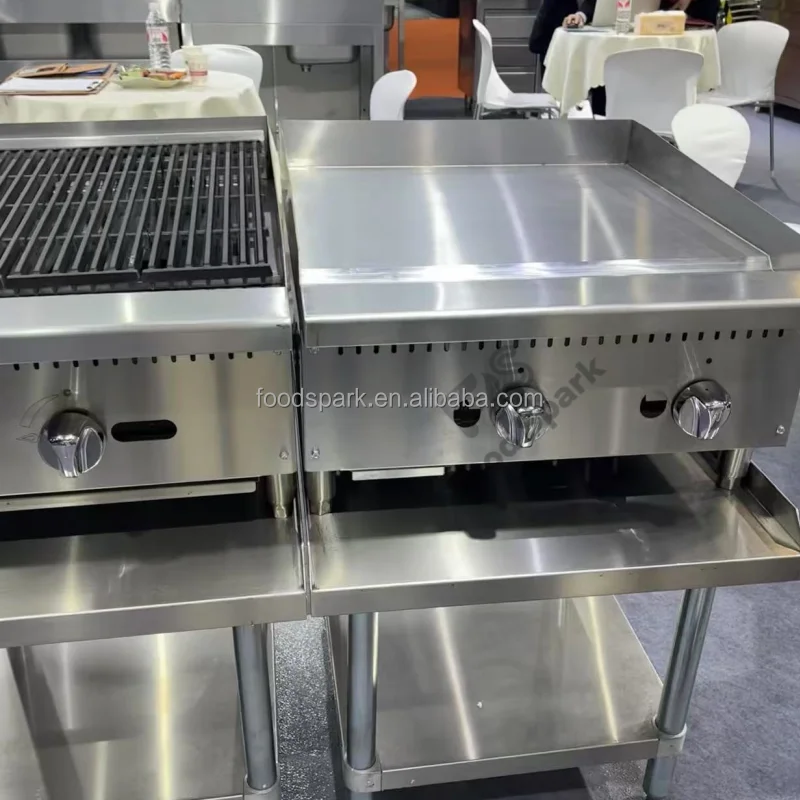 Portable Street Food Griddle and Fryer Combination Machine Commercial ...