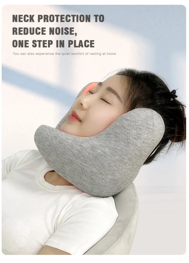 Office Nap Silent Noise Reduction Pillow - U-Shaped Headrest for Neck ...