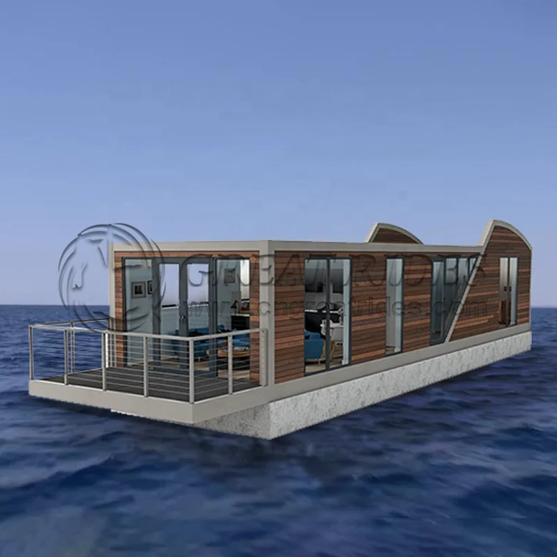 Floating Houseboat Water Building Floating House Boat Water Party Boat ...