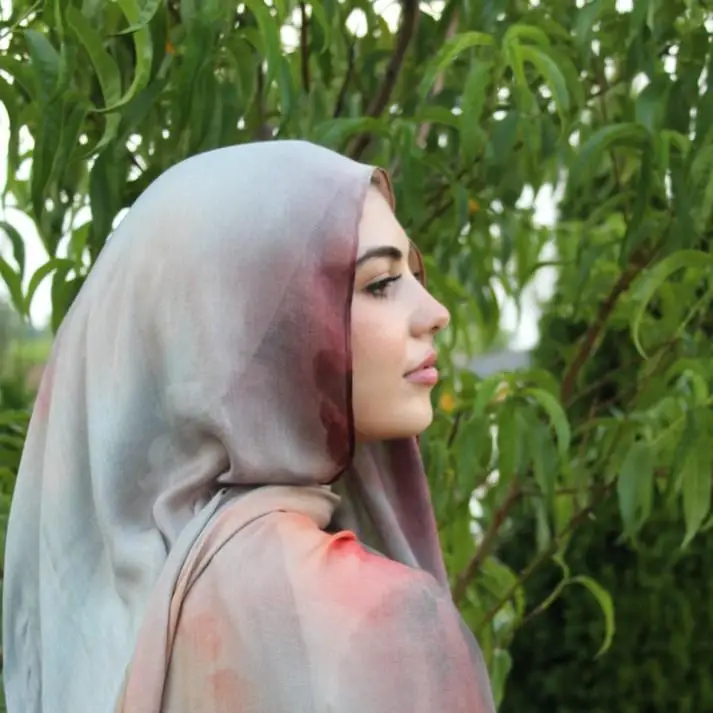 New Design Custom Print Woven Water Color Modal Islamic Ombre Hijab ...
