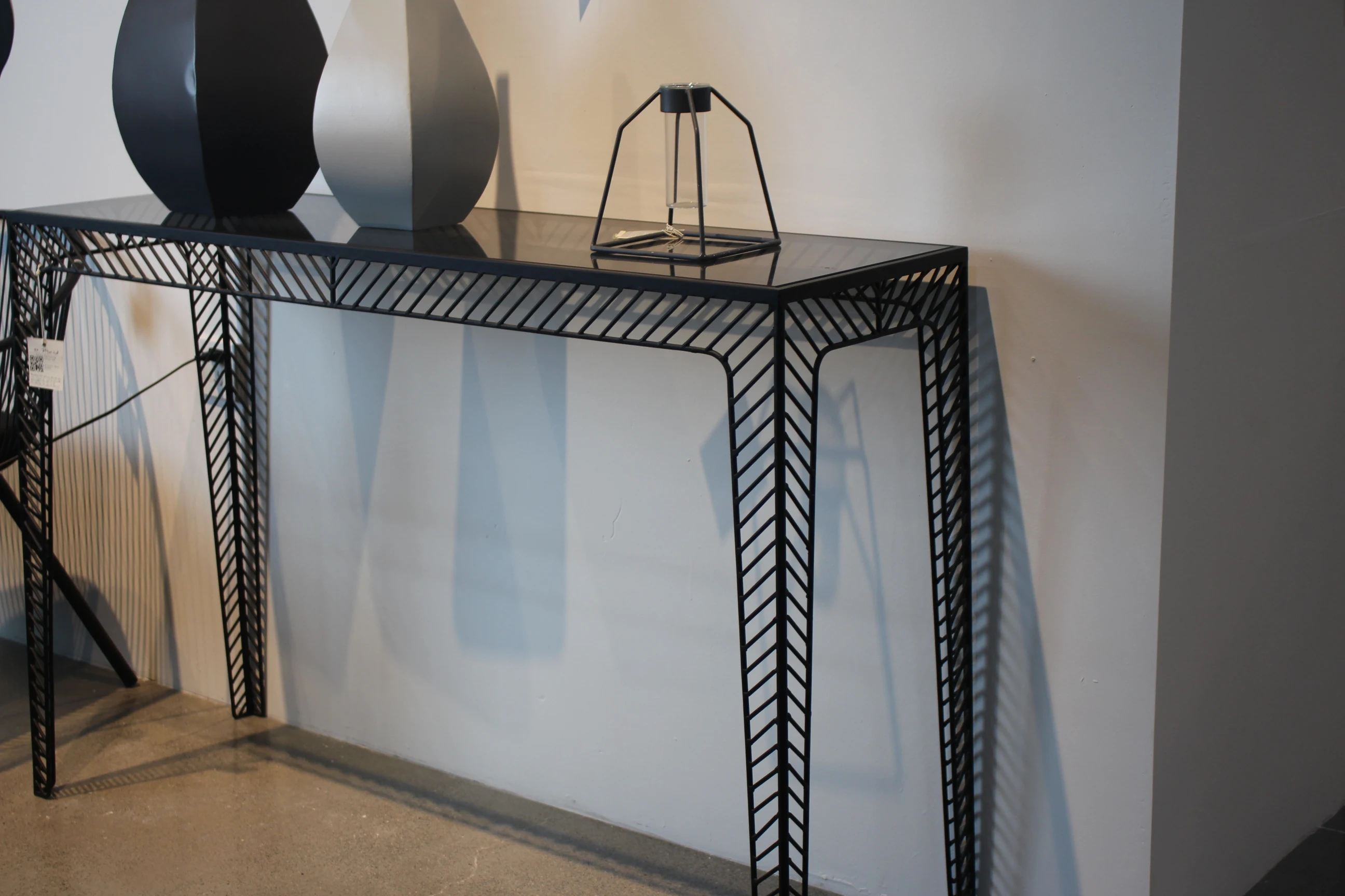 Simple Design Modern Luxury Console Tables Hallway Black Glass Top ...