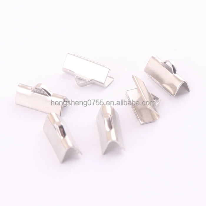 13mm Brass Metal Webbing End Clamp Clip For Jewelry Accessories Lanyard ...