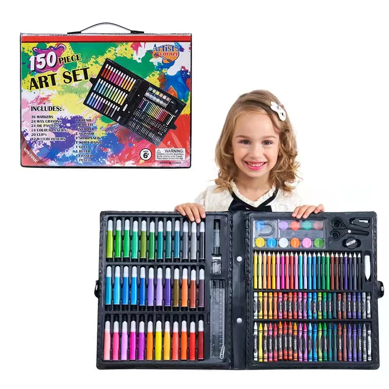 Art Set 150 Pcs Kids Children Drawing Set Water Color Pen Crayon Oil ...