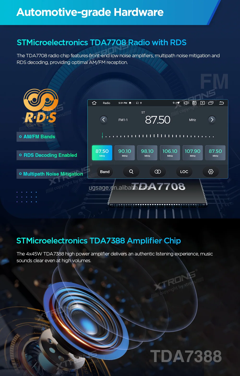 XTRONS 8Core 8+128GB Android 12 Car Stereo for VW Golf passat B6/Skoda ...