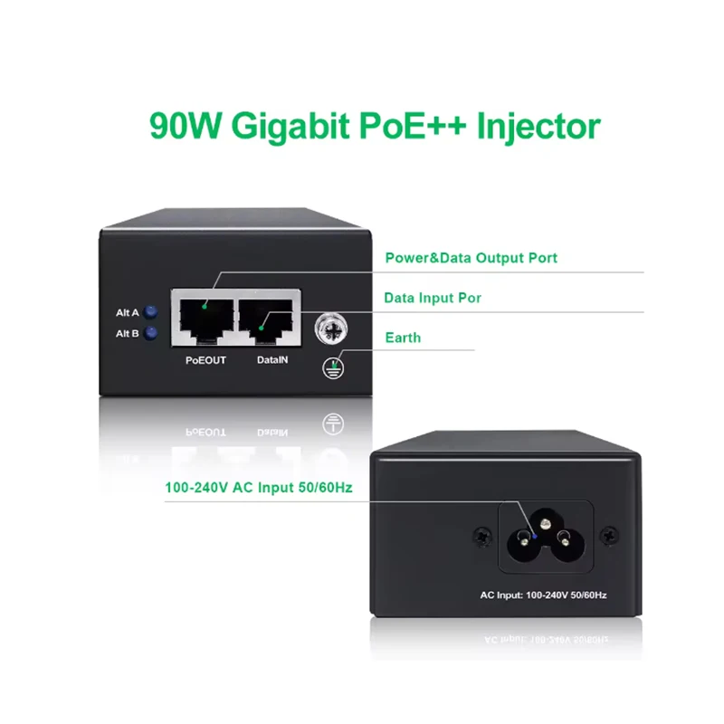 Pe90 A Single Port Mid-spans Ieee802.3bt Gigabit Poe Injector Up To 90w ...