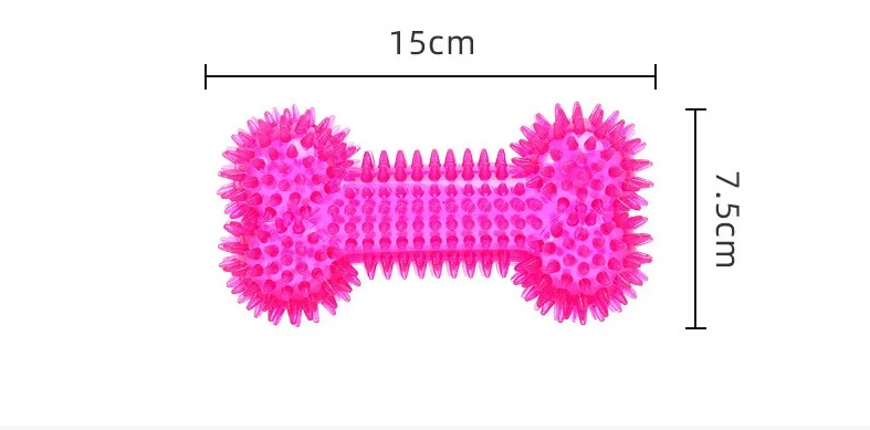 Top Selling Tpr Bone Squeaky Pet Training Dog Chew Toys Toothbrush Indestructible Dot Bone ...