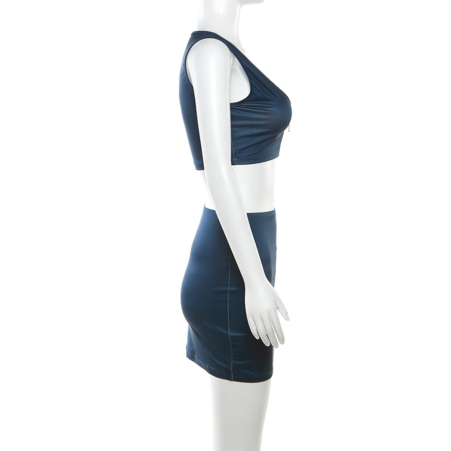 38589 Fashion Women's Set Elegant Ladies Zipper 2 Piece Skirt Set| Alibaba.com