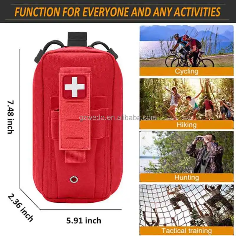 Upgrade Laser Cut Tactical MOLLE Medical Pouch, Rip-Away EMT First Aid Pouch IFAK Trauma Kit ...