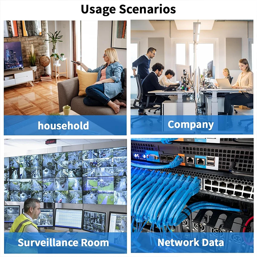 10Gbps 500MHz CAT6A LAN Network Cable Patch Cord with RJ45 360 Rotation ...