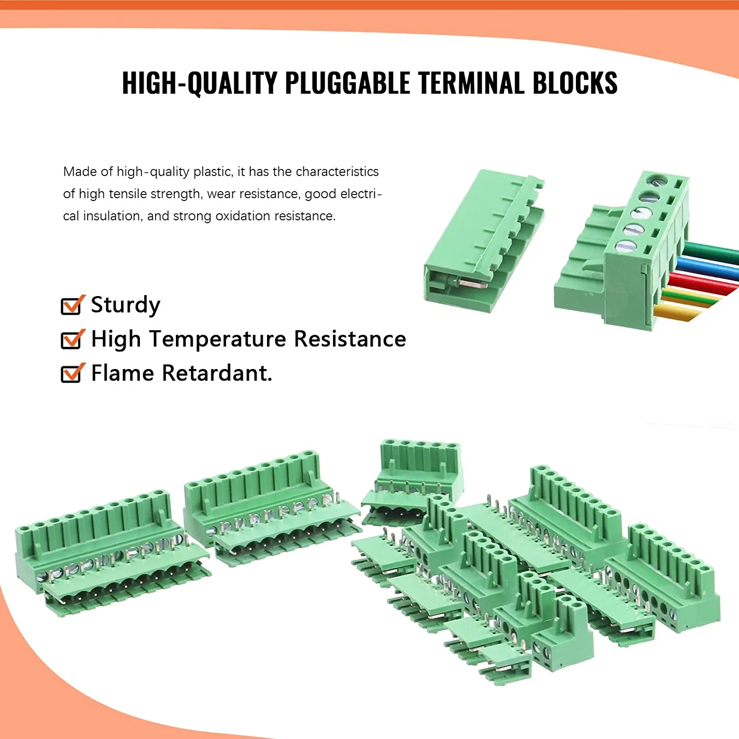 5.08mm Plug-in Terminal Block PCB 2/3/4/5/6pins - Stable Quality