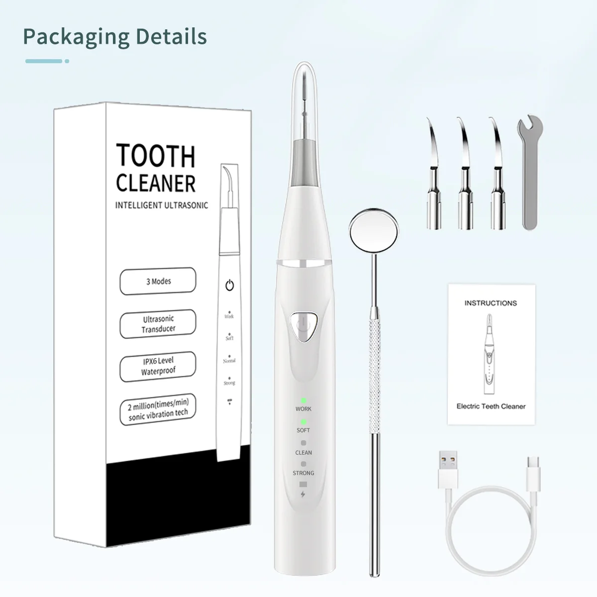 Dental Ultrasonic Tooth Dog Electric Cleaner Ultrasonic Teeth Tooth ...