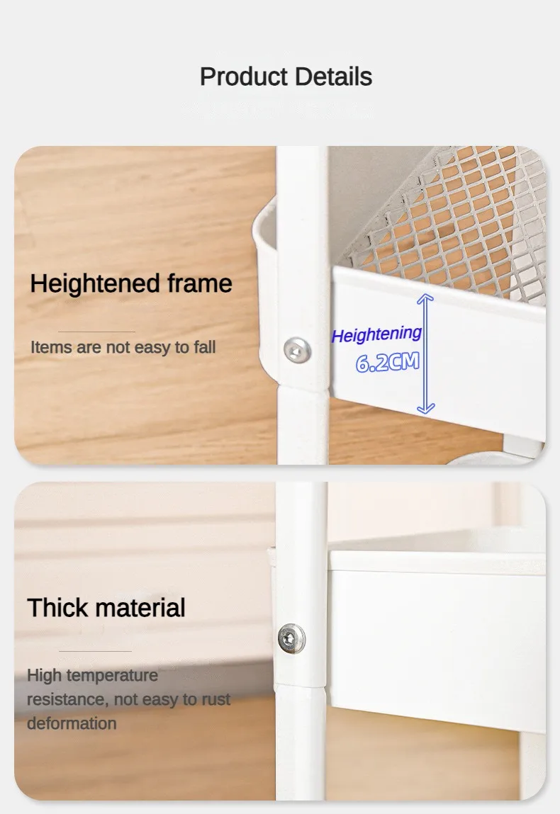 Creative Cavity Board Storage Rack Trolley Kitchen Bathroom Steel Multi ...