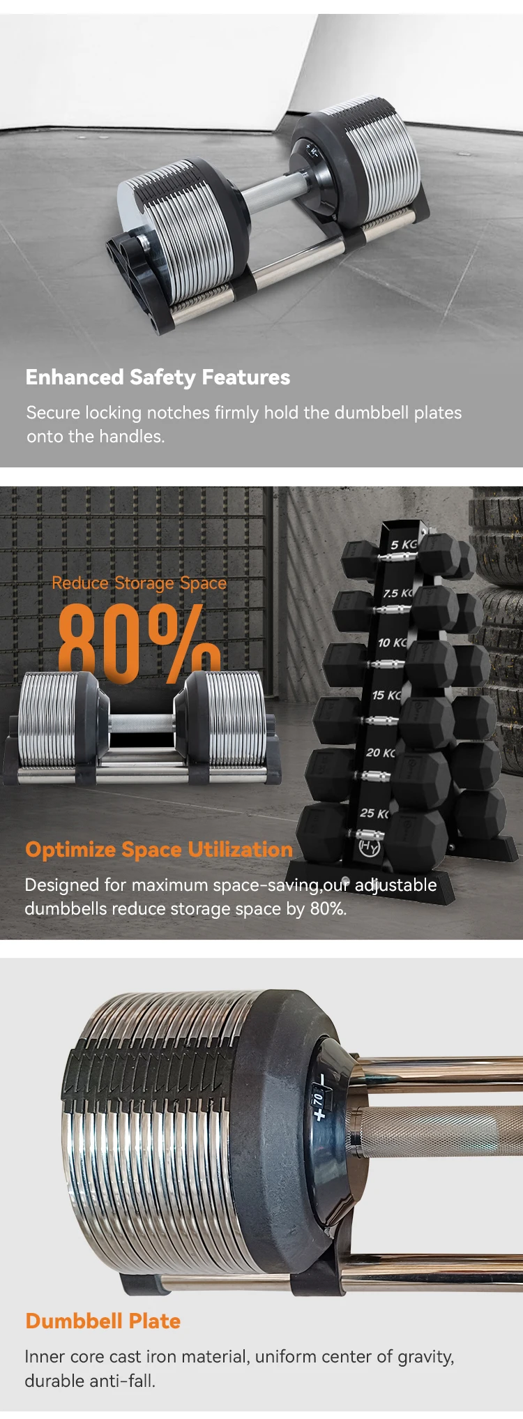 Custom 36kg Adjustable Dumbbell Full Body Workout Weights Dumbbells For ...