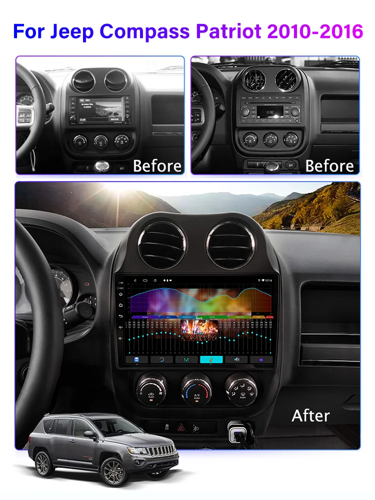 Central Android For Jeep Compass Patriot 2010-2016 Car Media Player ...
