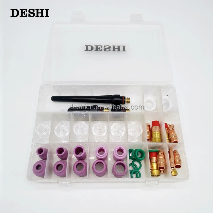 49pcs Kit WP TIG Welding Kit - Stubby Gas Lens & Pyrex Cups