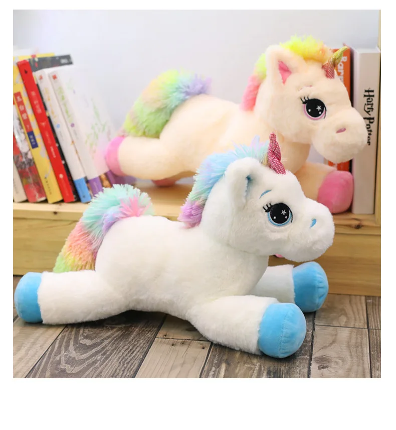 Super Soft Pink Rainbow Unicorn Pillow Doll Cute Cartoon Popular Plush ...
