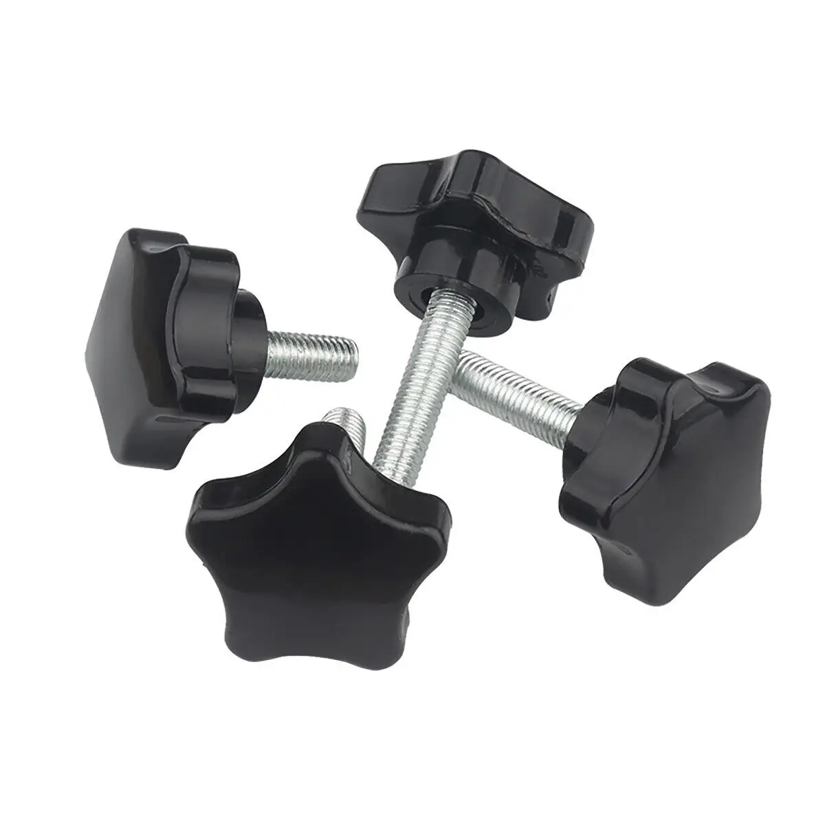 Male Female Thread Plastic Black Handle Star Machine Knob Thumb ...