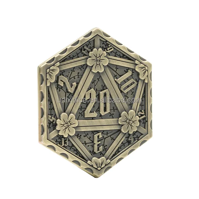 Udixi Metal Dnd D20 Coins Dungeons And Dragons Custom Made D2 Dnd Coins ...