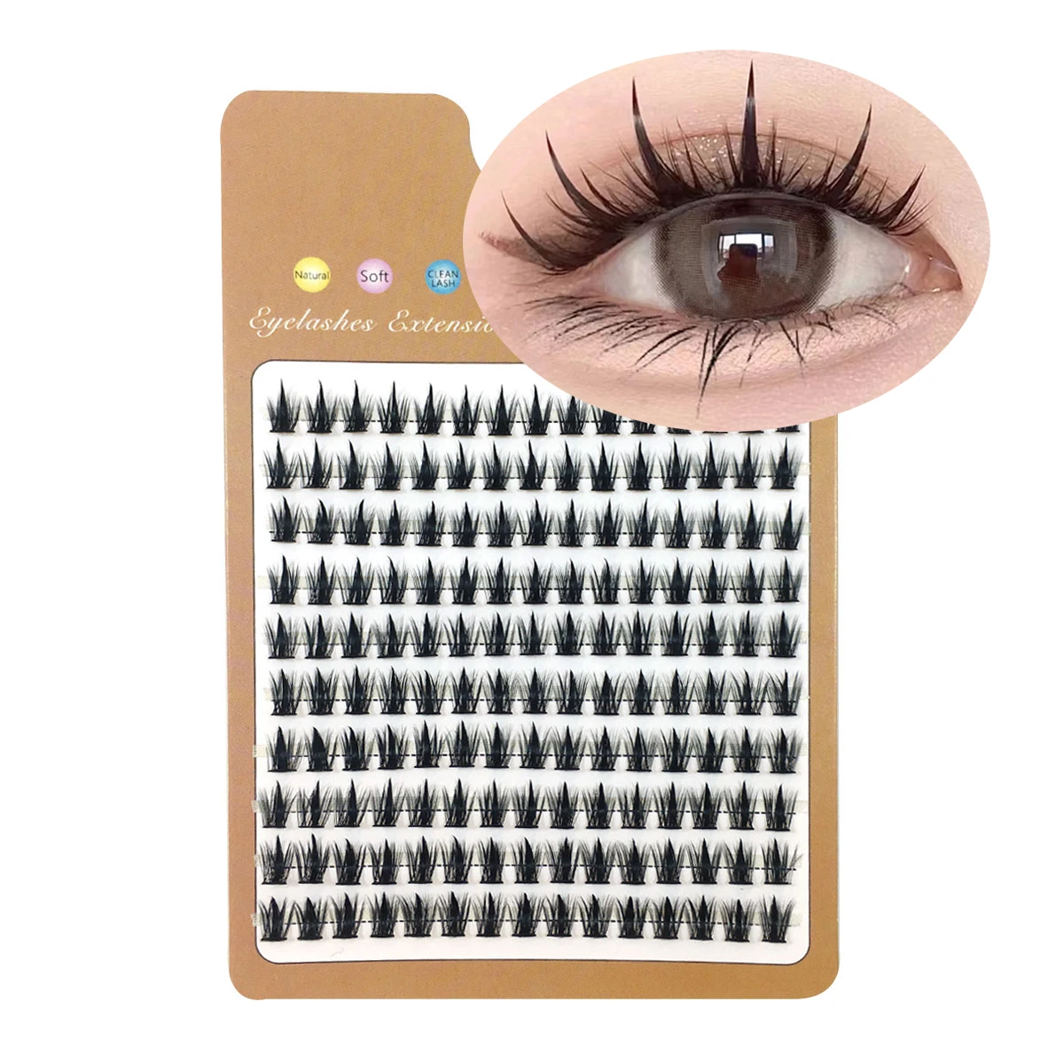 Diy Clusters Natural 10-16mm C/d Curl Individual Soft Tips Light Split ...