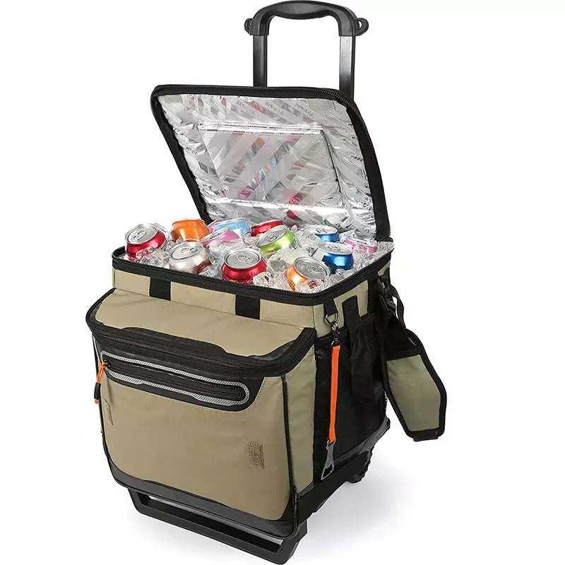 Rolling Cooler Trolley Bag With Wheels Portable Camping Insulated ...