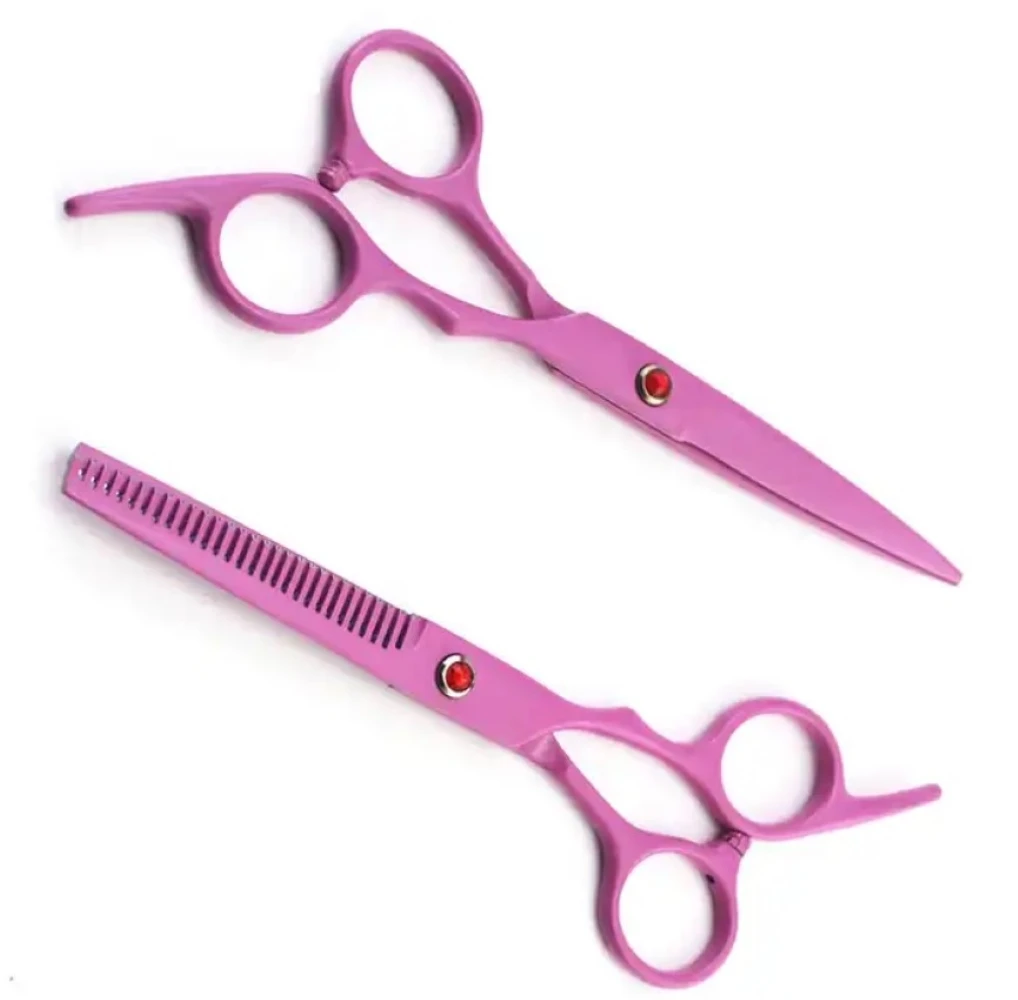 Pink Sharp Blade Barber Hair Scissors Set Professional Salon ...