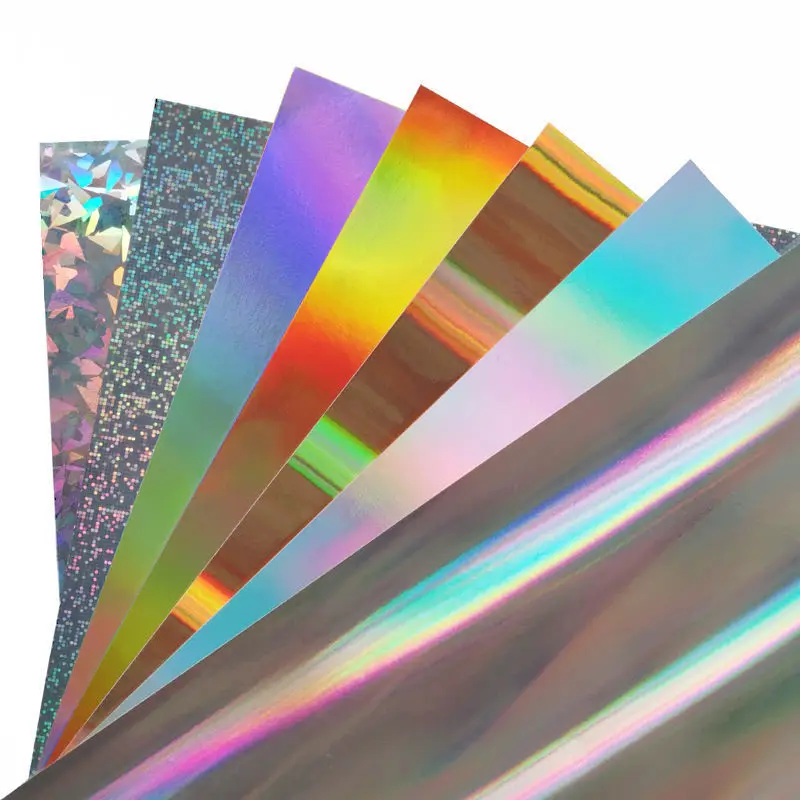 Metallic Holographic Cardstock Iridescent Mirror Paper Sheets Foil ...
