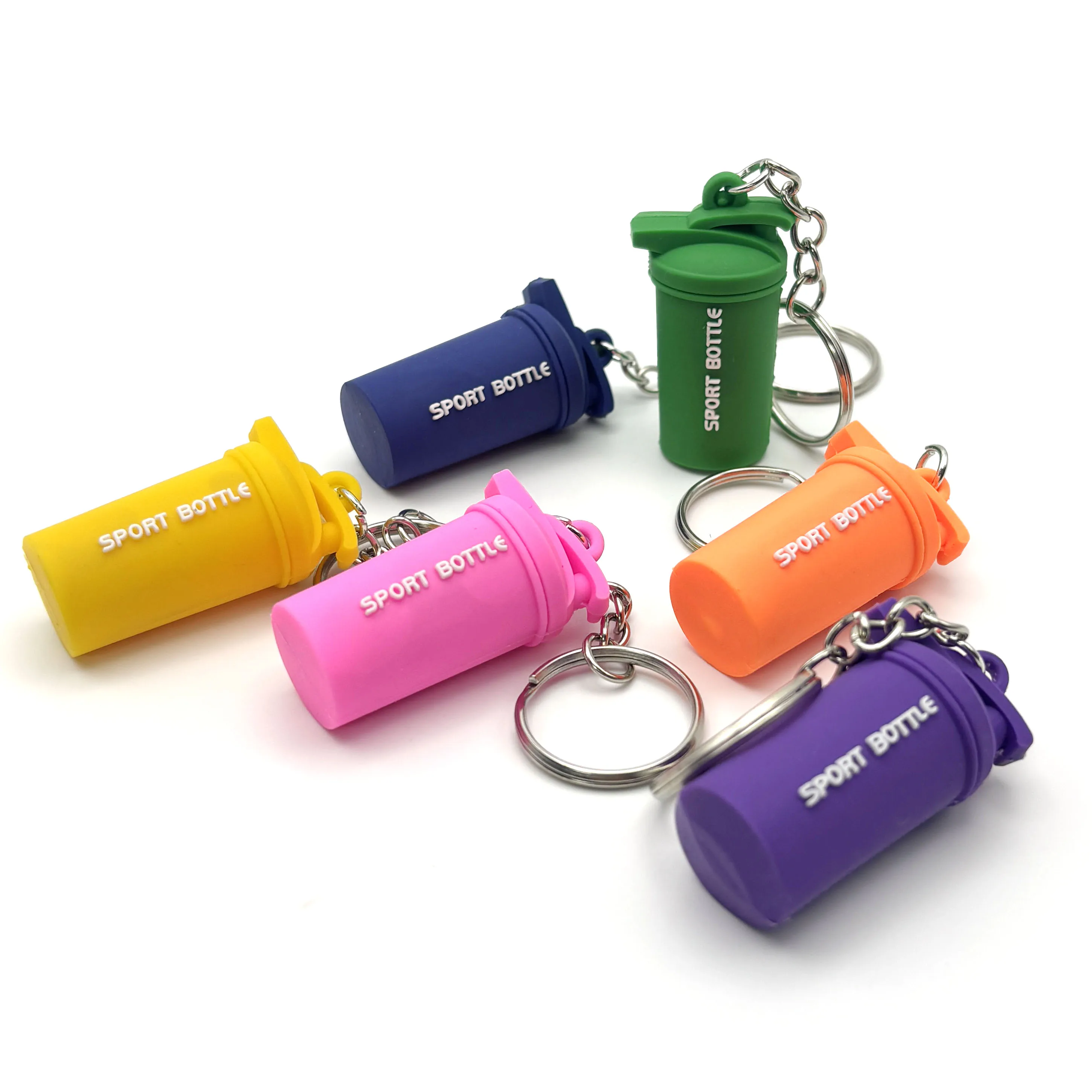 Ready To Ship Gym Sport Bottle 3d Pvc Key Chain Protein Powder Shake ...