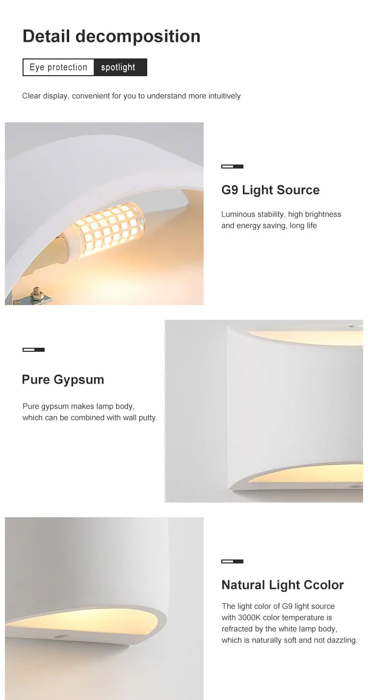 Gu10 Gypsum Light Trimless Downlight Modern Design For Home Wall Lamp ...
