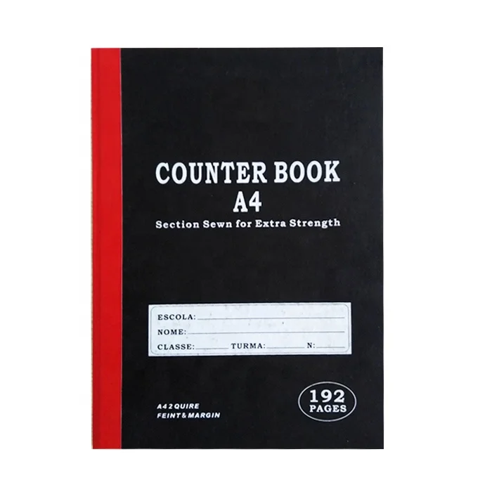 China Supplier 2 Quire A4 Counter Book 192 Pages Hard Cover Notebook ...
