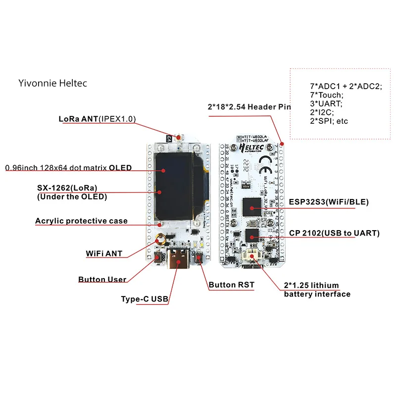 Heltec ESP32 Lora OLED Board V3 - Ideal for Iot Projects