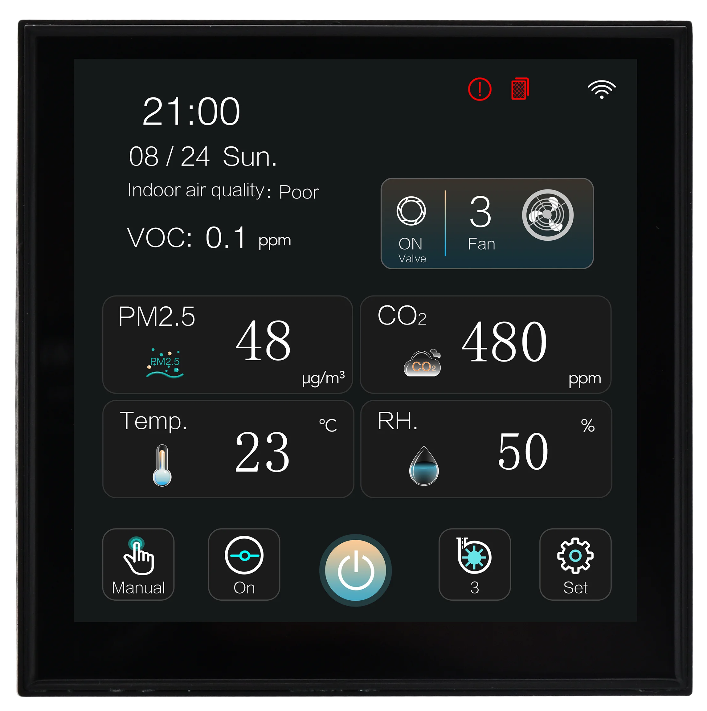 Mia Smart Ventilation App Controller Hrv/erv Digital Lcd Touch Screen ...