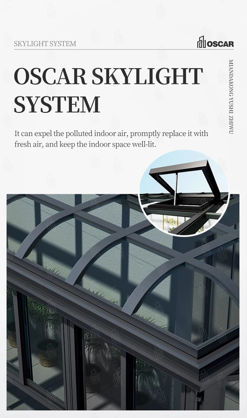 Num Frame Low-E Tempered Insulated Glass Four Season Veranda Arc Roof ...