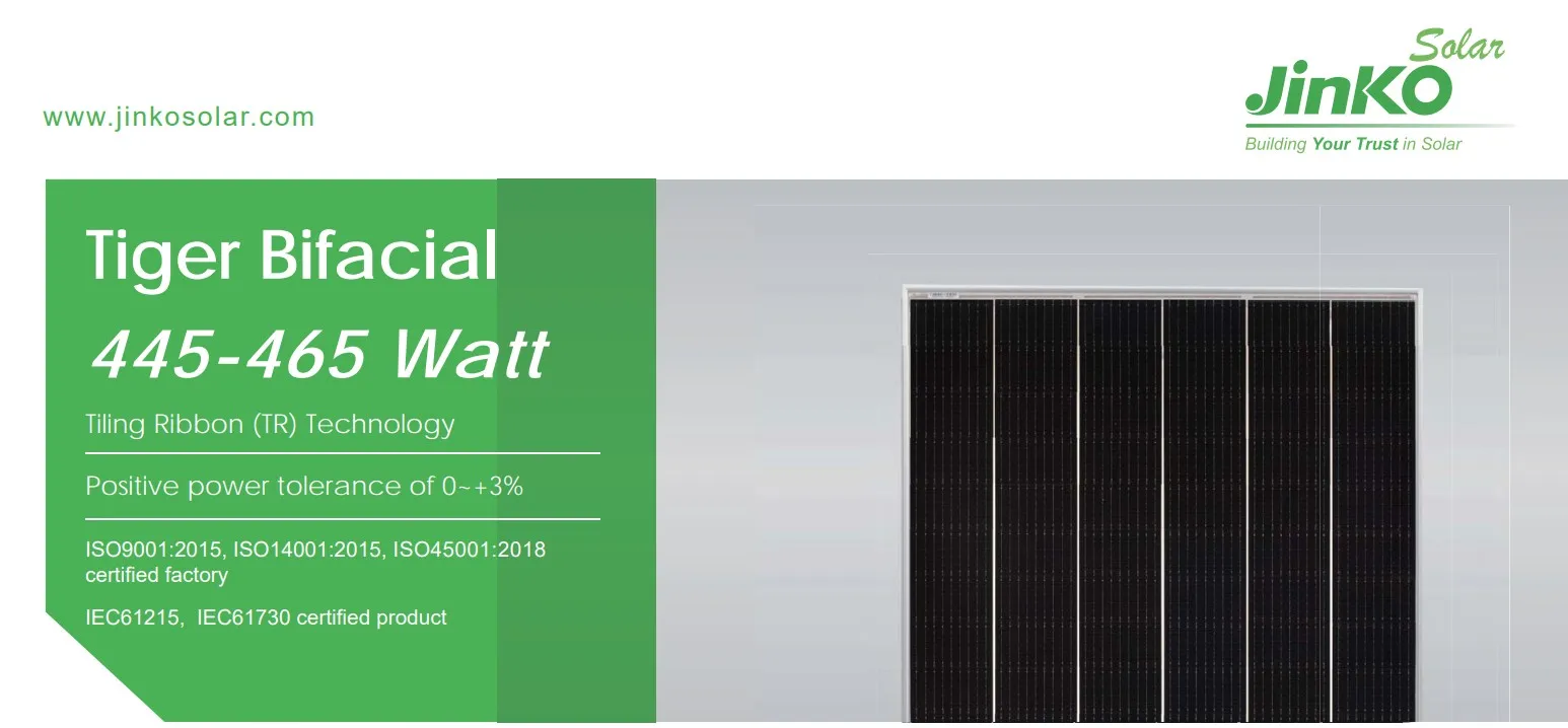 Jinko Solar Panel Bifacial Solar Panel Pv Modules 445w 450w 455w 460w ...